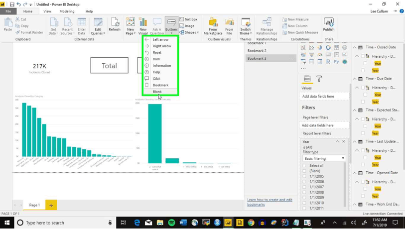 How to Use Bookmarks with Filters in Power BI | Northcraft Analytics